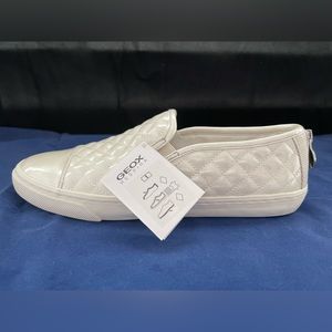 Geox | Shoes | Nib Geox Respira Patent Quilted Slip On White Rear ...